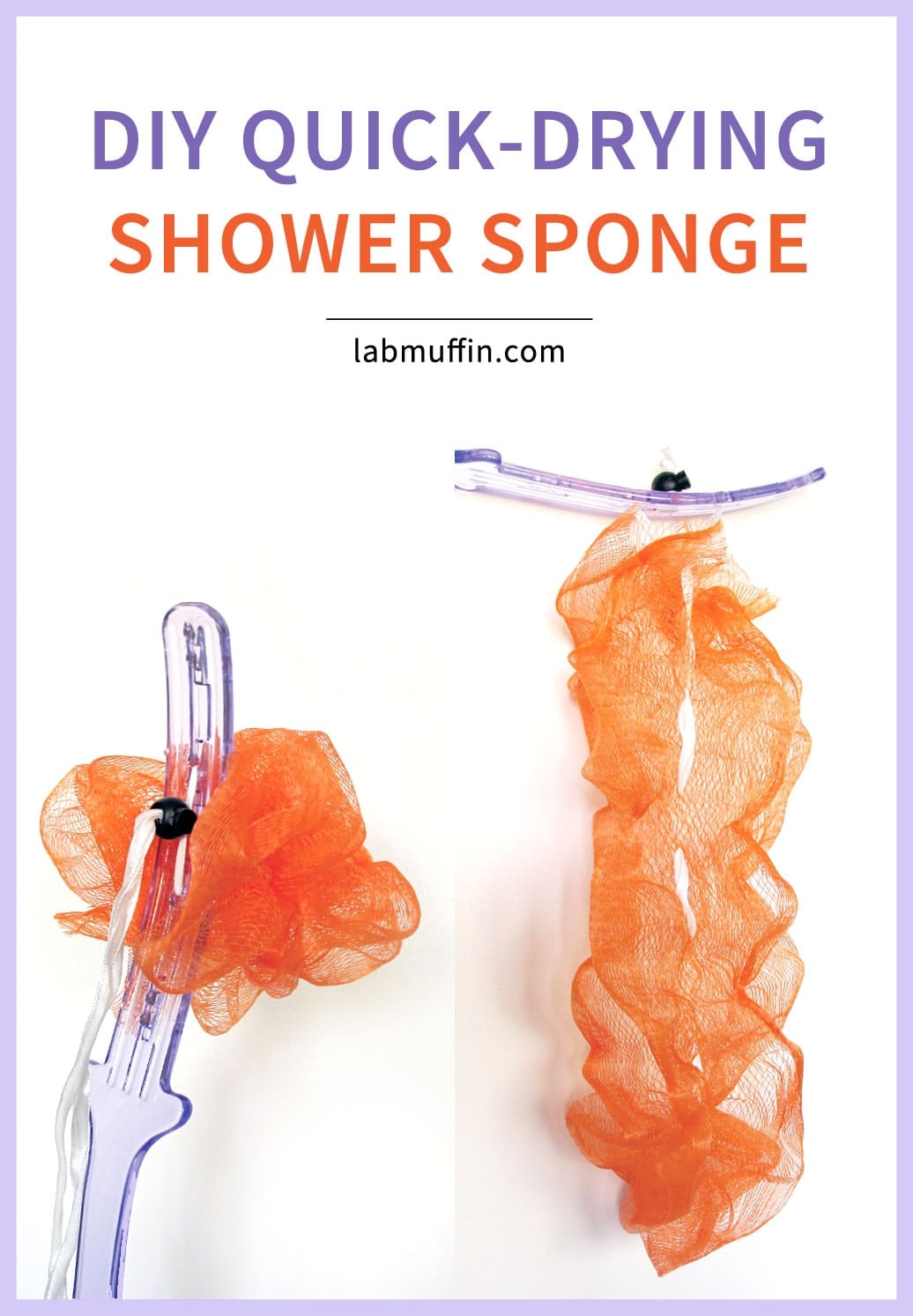DIY Quick-Dry Scrunchable Shower Sponge on a Stick | Lab Muffin Beauty ...